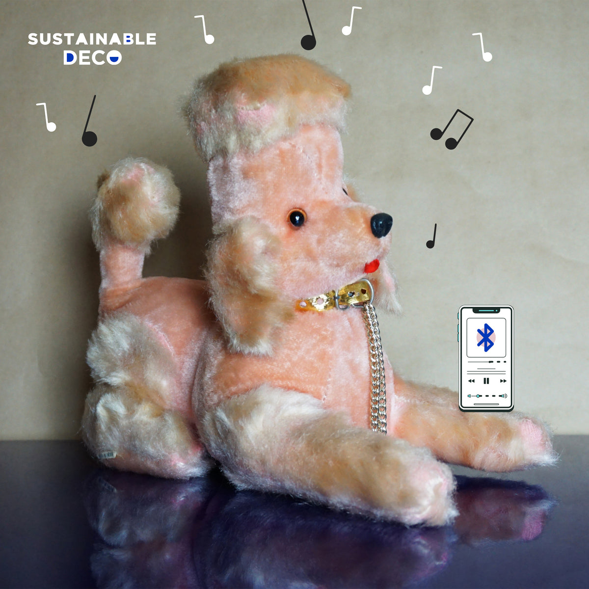 1960s MCM Vintage SUMMIT Pink Plush Poodle Transistor Radio Speaker w ...