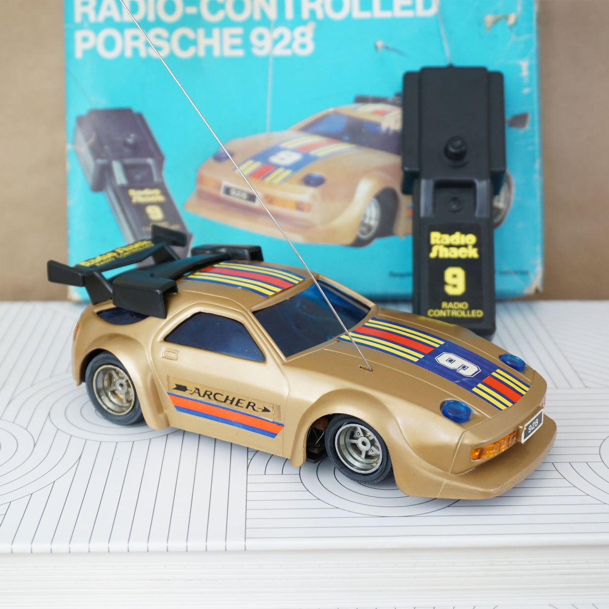 1980s Vintage Radio Shack No. 60-3025 RC Metallic Gold Porsche 9 Tandy ...
