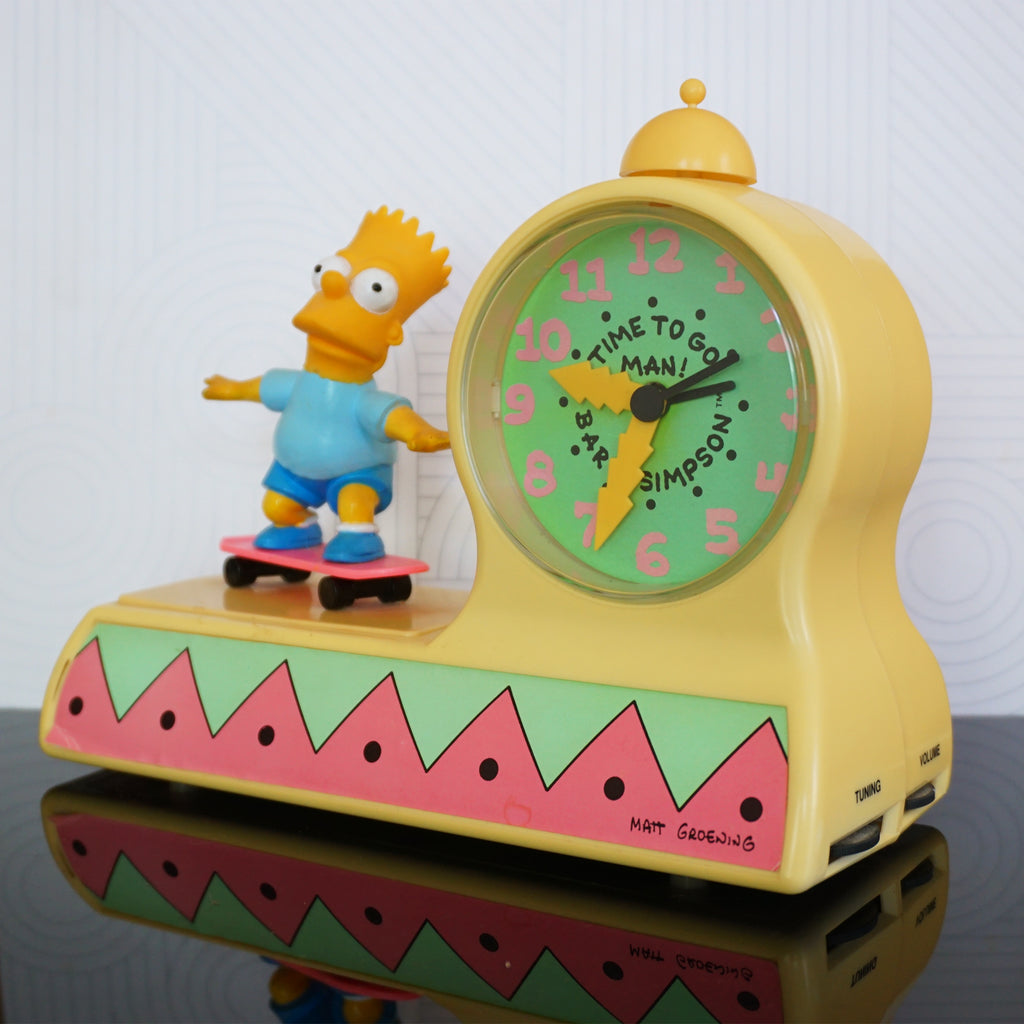 1990 Vintage FOX Bart Simpson Radio Alarm Clock, Matt Groening. Time t ...