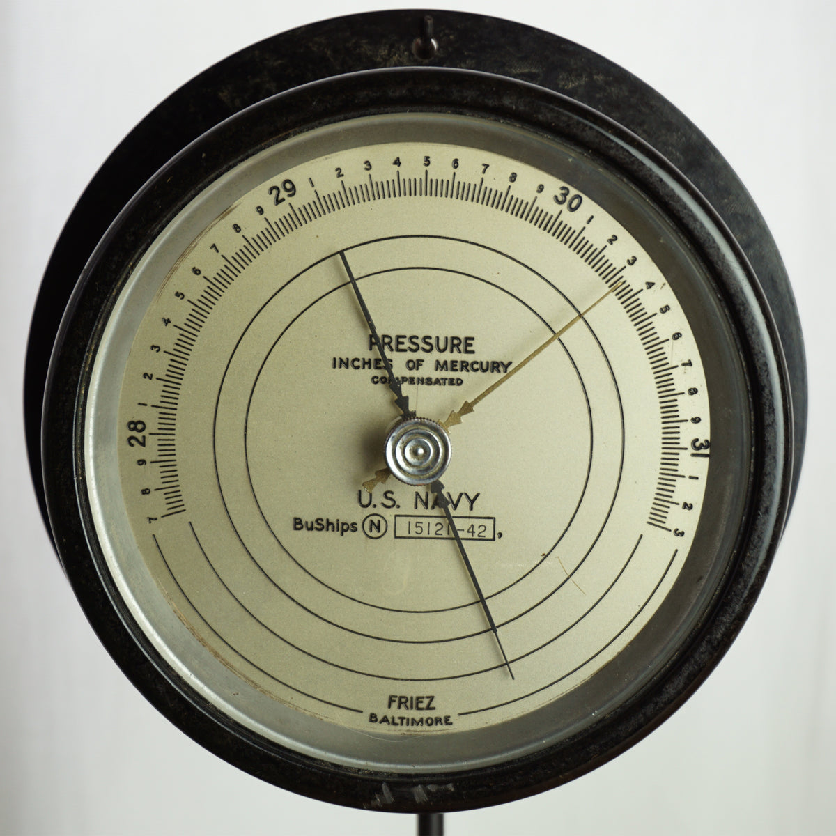 Vintage FRIEZ U.S. Navy WWII Pressure Barometer. BuShips N 15121-42. U ...