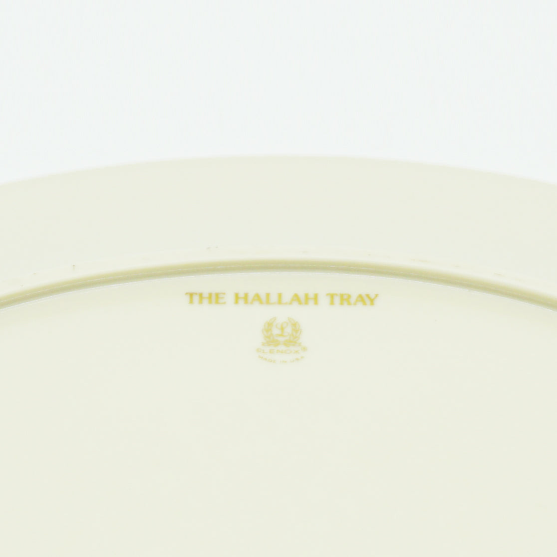 Judaica Porcelain Challah Tray Plate By Lenox USA. Ivory with Gold Ova ...