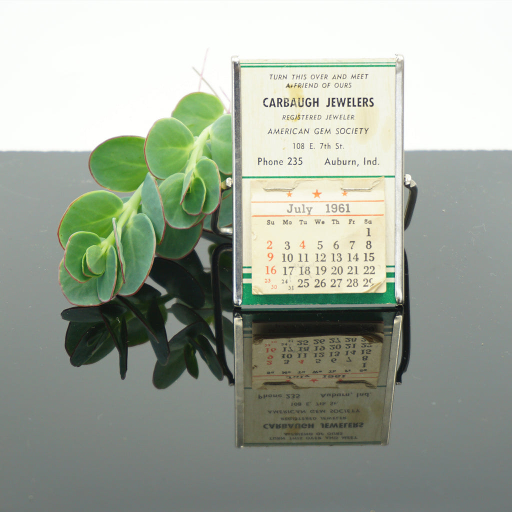 1960s Vintage Desk Mirror / Turn-Over Calendar. Originally from Carbau ...
