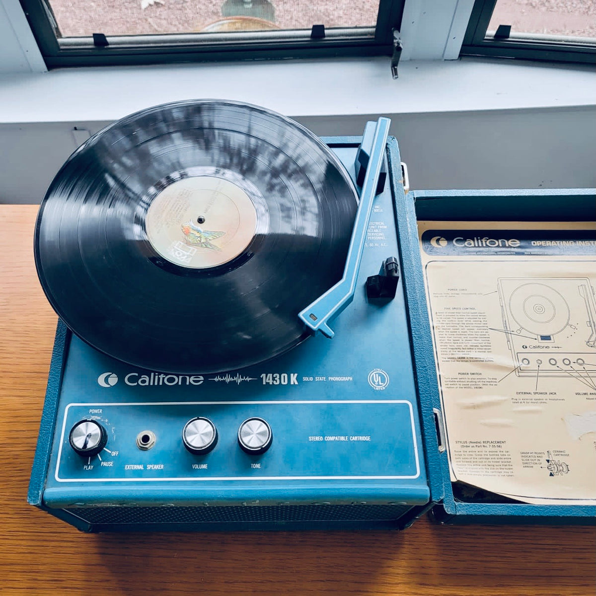 1970s Vintage Califone 1430K Blue Turquoise Record Player. Made in USA ...