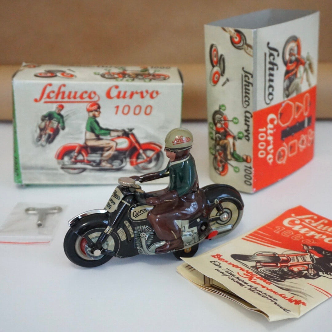 Tin Litho Schuco Motorcycle "Curvo 1000" Black. Limited Edition ...